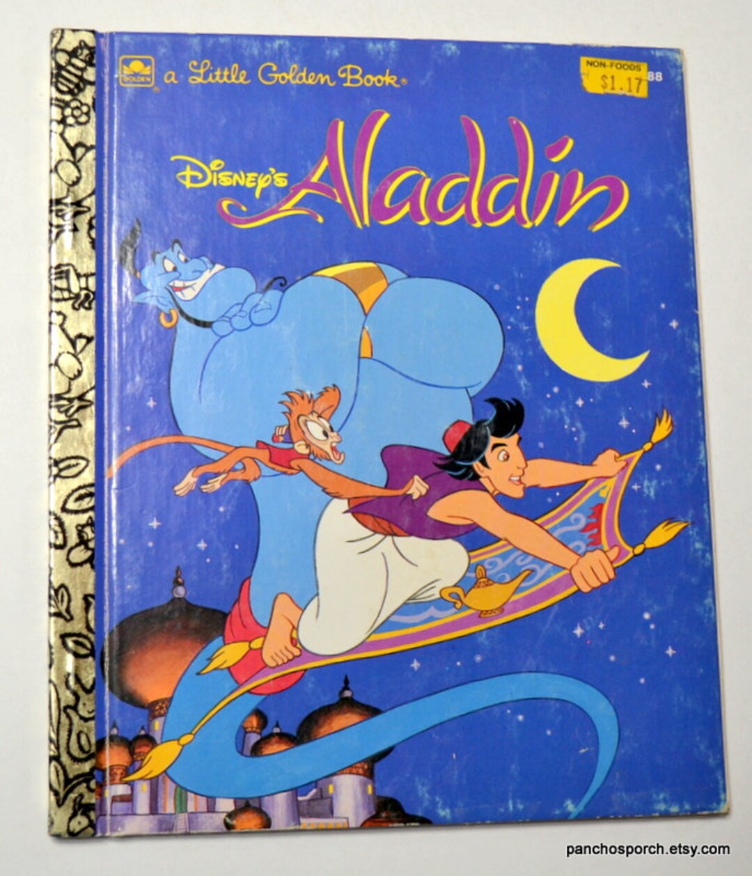 Vintage Disney's Aladdin Little Golden Book, 1990s Illustrated Children ...