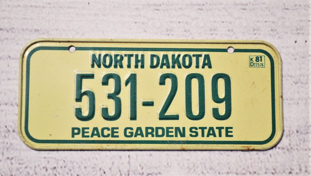 Vintage Mini License Plate North Dakota ND 1981 Souvenir Collectible ...