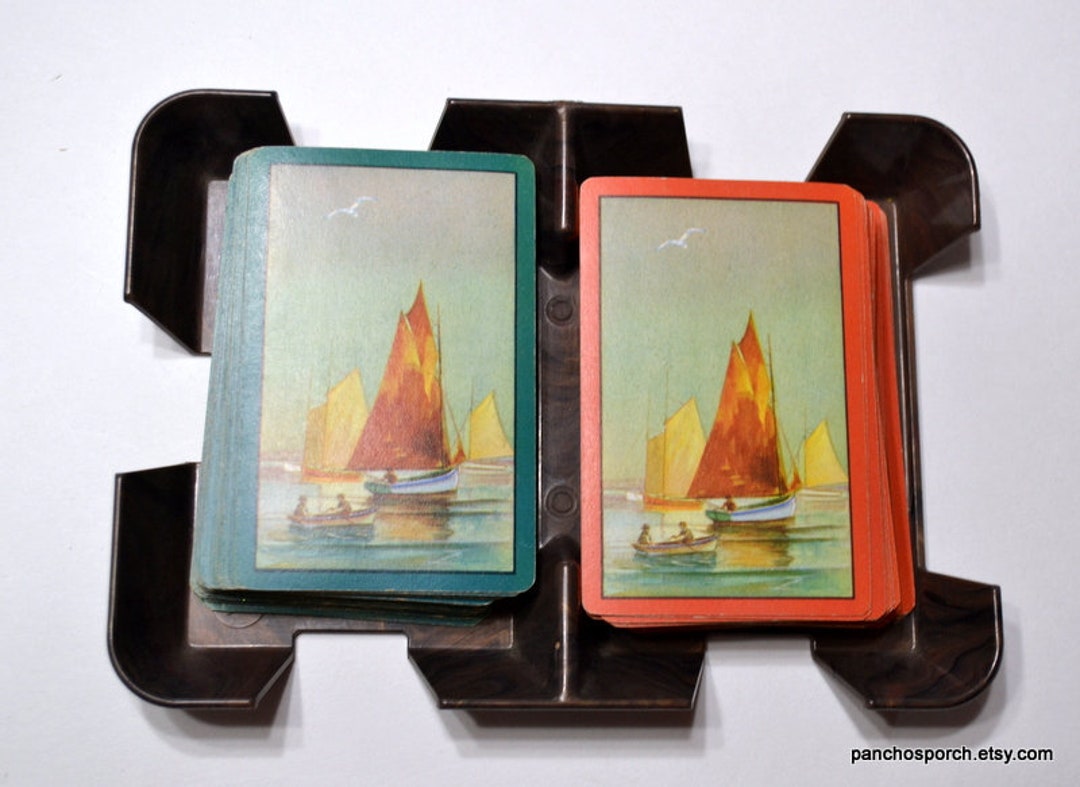 Vintage Playing Cards Boats Ships Two Used Decks of Cards Plastic ...