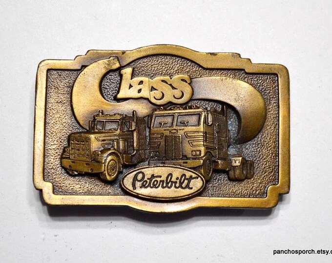 Vintage CLASS PETERBILT Belt Buckle Trucker Semi Big Rig 18 Wheeler ...