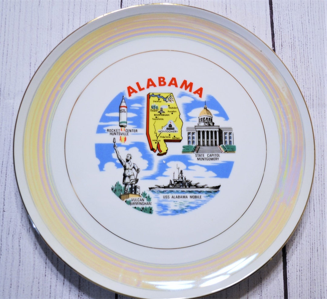 Vintage Alabama Plate Road Trip Travel Souvenir State Decorative Plate ...