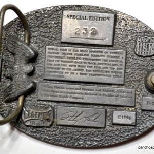 Vintage STERLING MARTIN Belt Buckle Pewter Kodak Film Racing 1990s ...