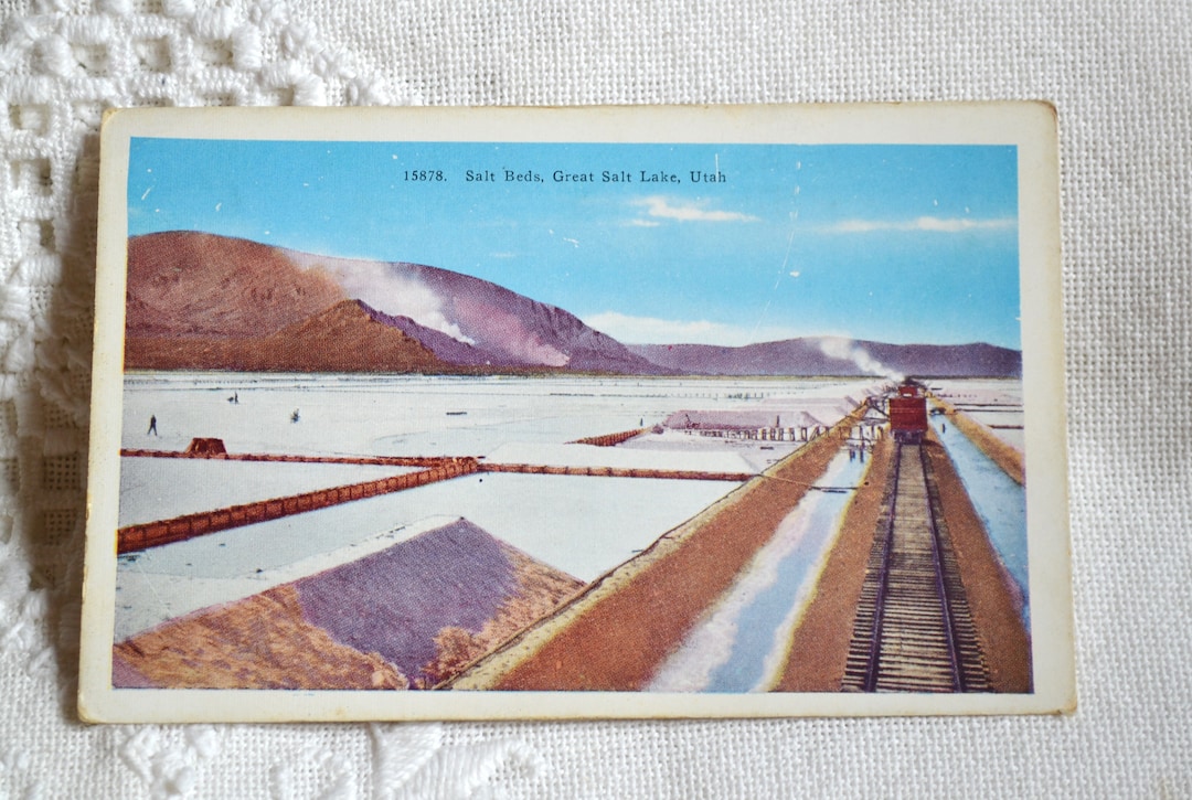 Vintage Utah Postcard: Salt Lake Salt Beds, Americana - Etsy