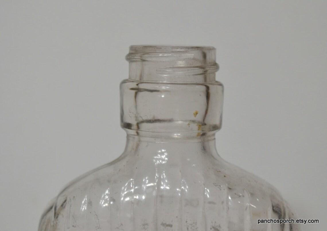 Vintage 1940s Half Pint Whiskey Bottle: Clear Ribbed Glass Flask - Etsy