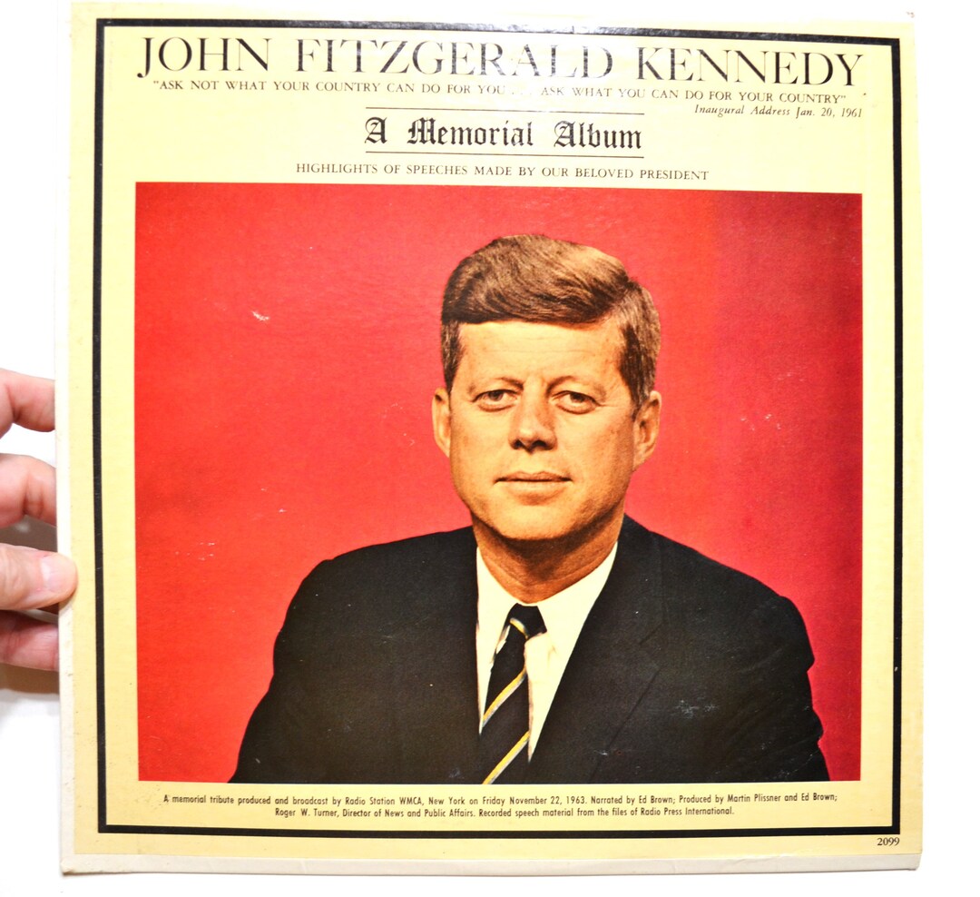 Vintage John F KENNEDY Record Album A Memorial Album Speeches ...