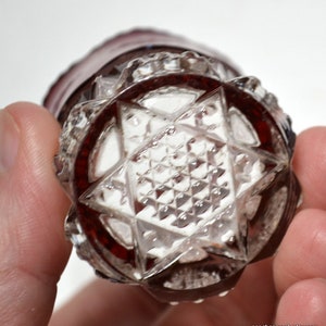 Vintage RUBY RED Flash Glass Souvenir Toothpick Holder M Dwyer 1905 ...