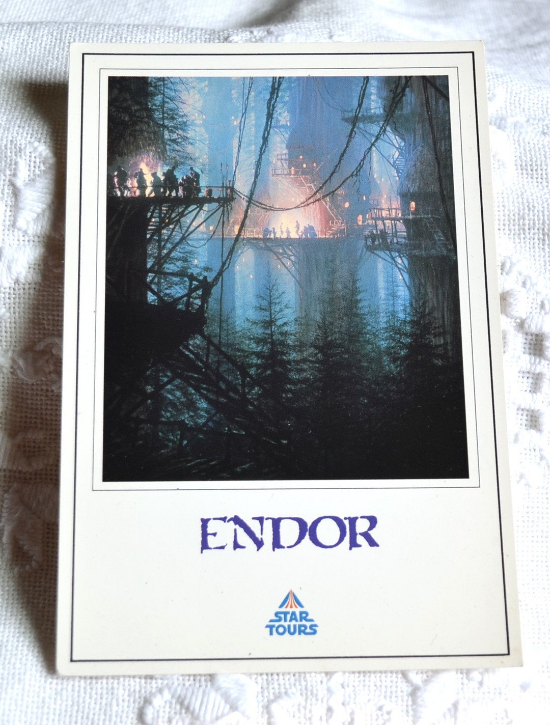 Vintage DISNEY MGM Studios Postcard Endor Star Tours Ewok Moon Endor ...