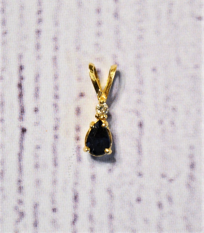 Vintage Pendant Necklace NO CHAIN Gold Tone Metal Dark Blue | Etsy
