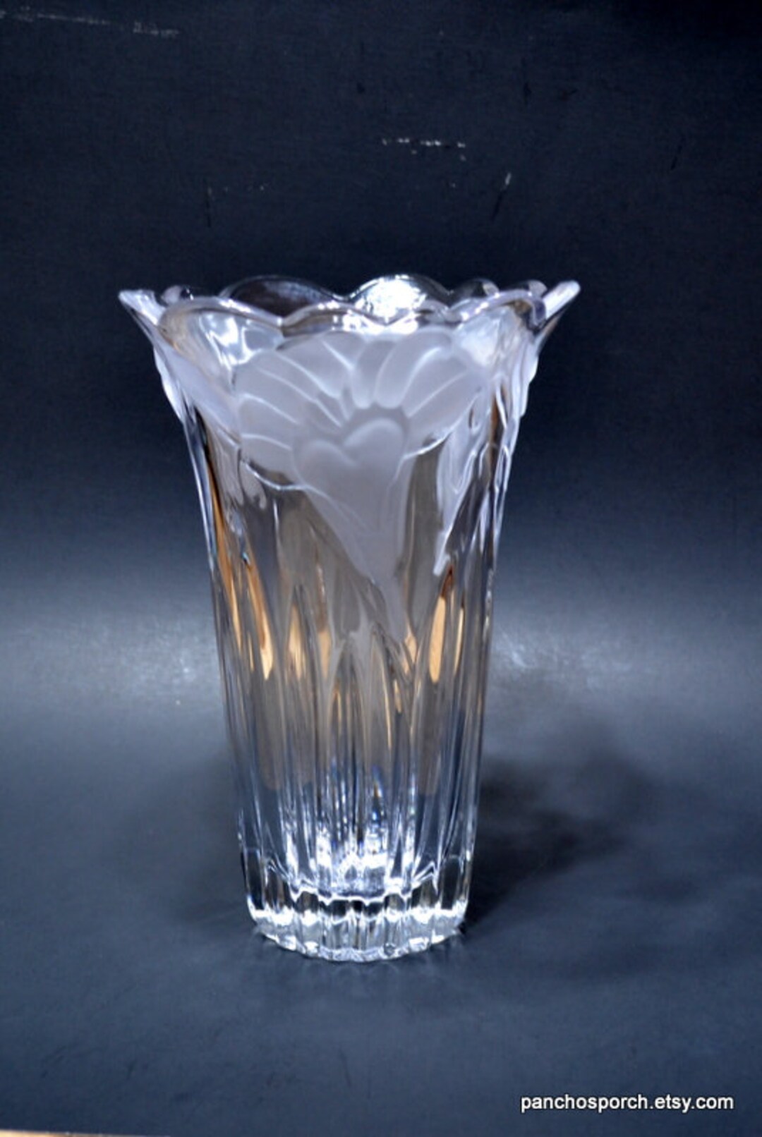 Vintage Crystal Vase Wild Lily Studio Nova Mikasa 10 Inch Flower Vase ...