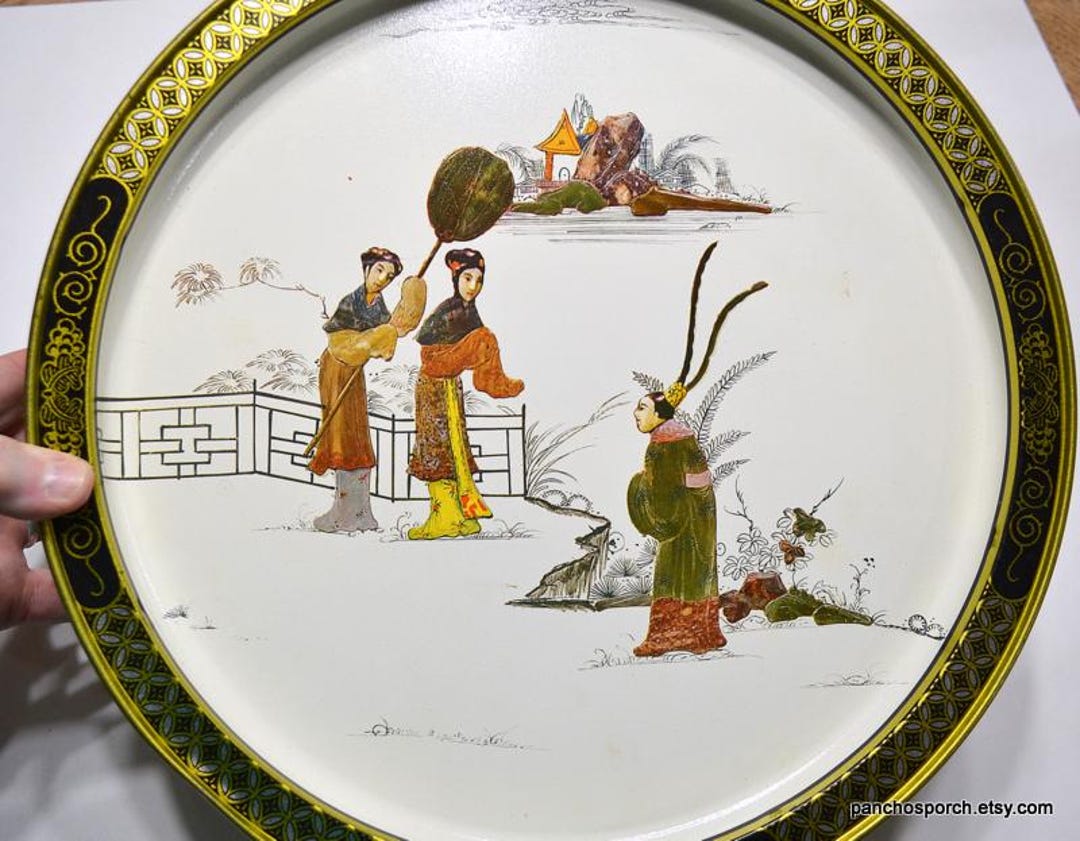 Vintage Sunshine Biscuit Tin: Tang Dynasty Chinoiserie Metal Box - Etsy