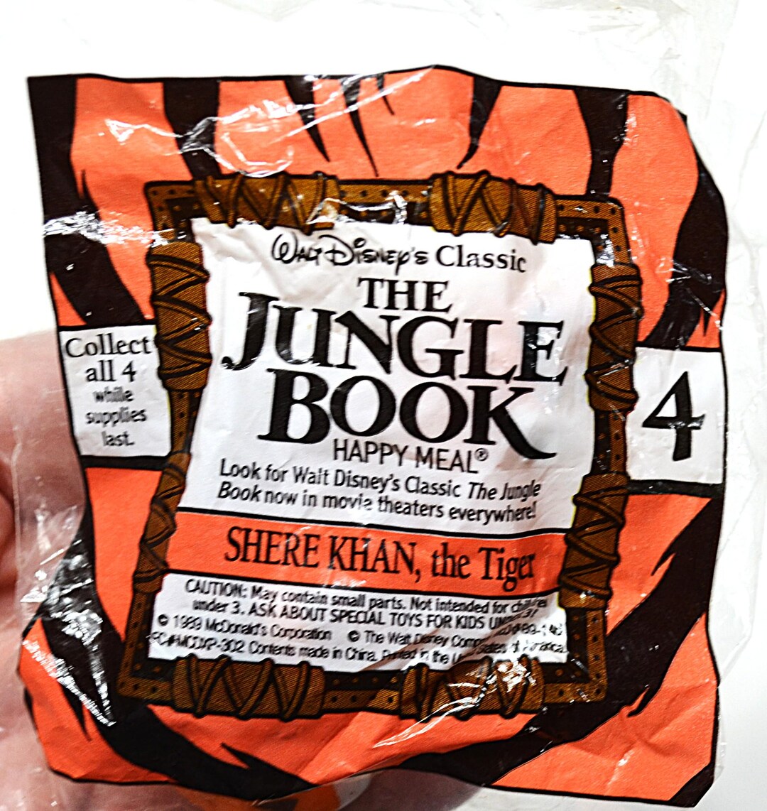 JUNGLE BOOK Shere Kahn Tiger Disney Vintage Mcdonalds Happy Meal Toy ...