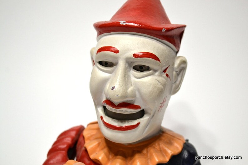 Vintage Cast Iron Clown Bank Mechanical Coin Bank Reproduction - Etsy