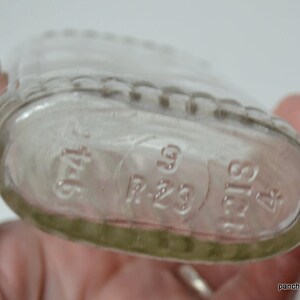 Vintage Half Pint Bottle Clear Glass Flask Shaped Ribbed 1940s Whiskey ...