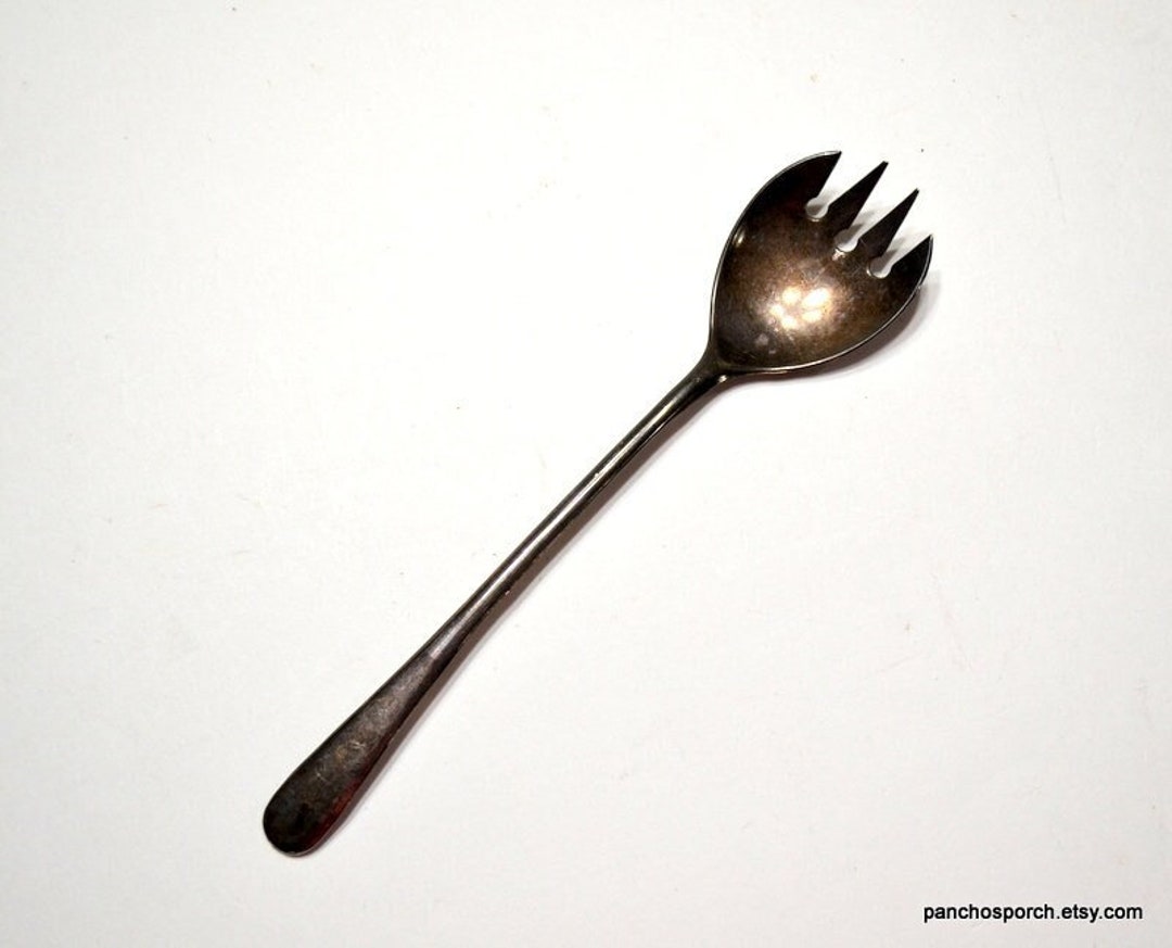 Vintage Silver Plate Salad Fork Server: Long Handled Flatware, Italy - Etsy