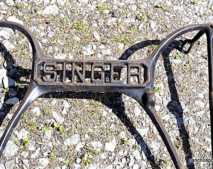 Vintage SINGER Treadle Sewing Machine Cast Iron Frame Part Black ...
