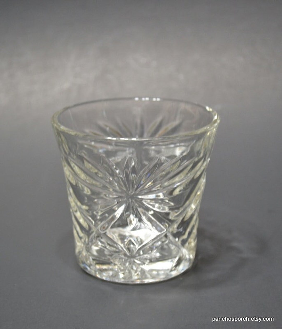 Vintage PRESCUT CLEAR Old Fashioned Glass Tumbler Pressed Glass Star ...