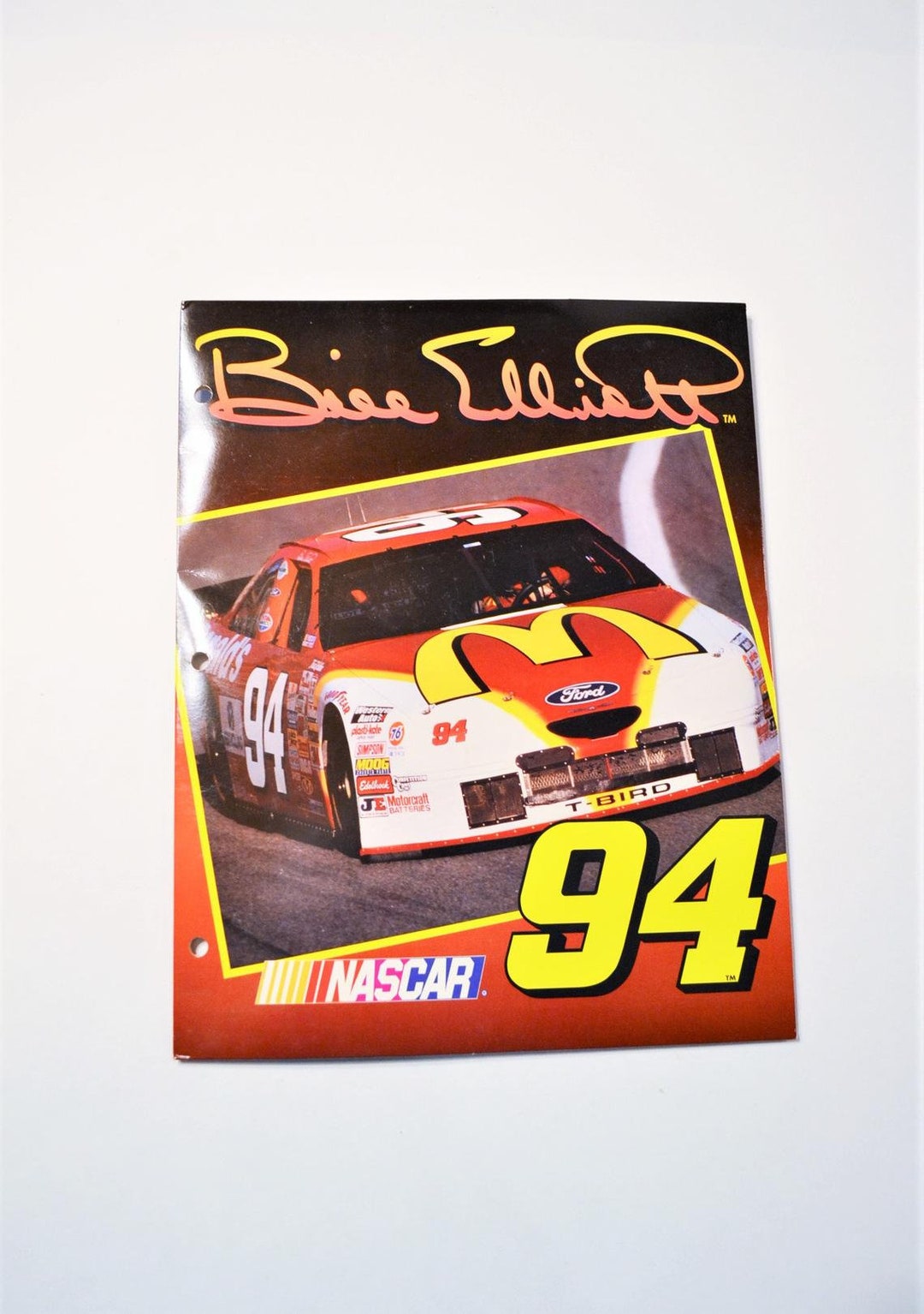 Vintage Bill Elliott Folder 1996 Notebook Folder Napco Sterling Sports ...