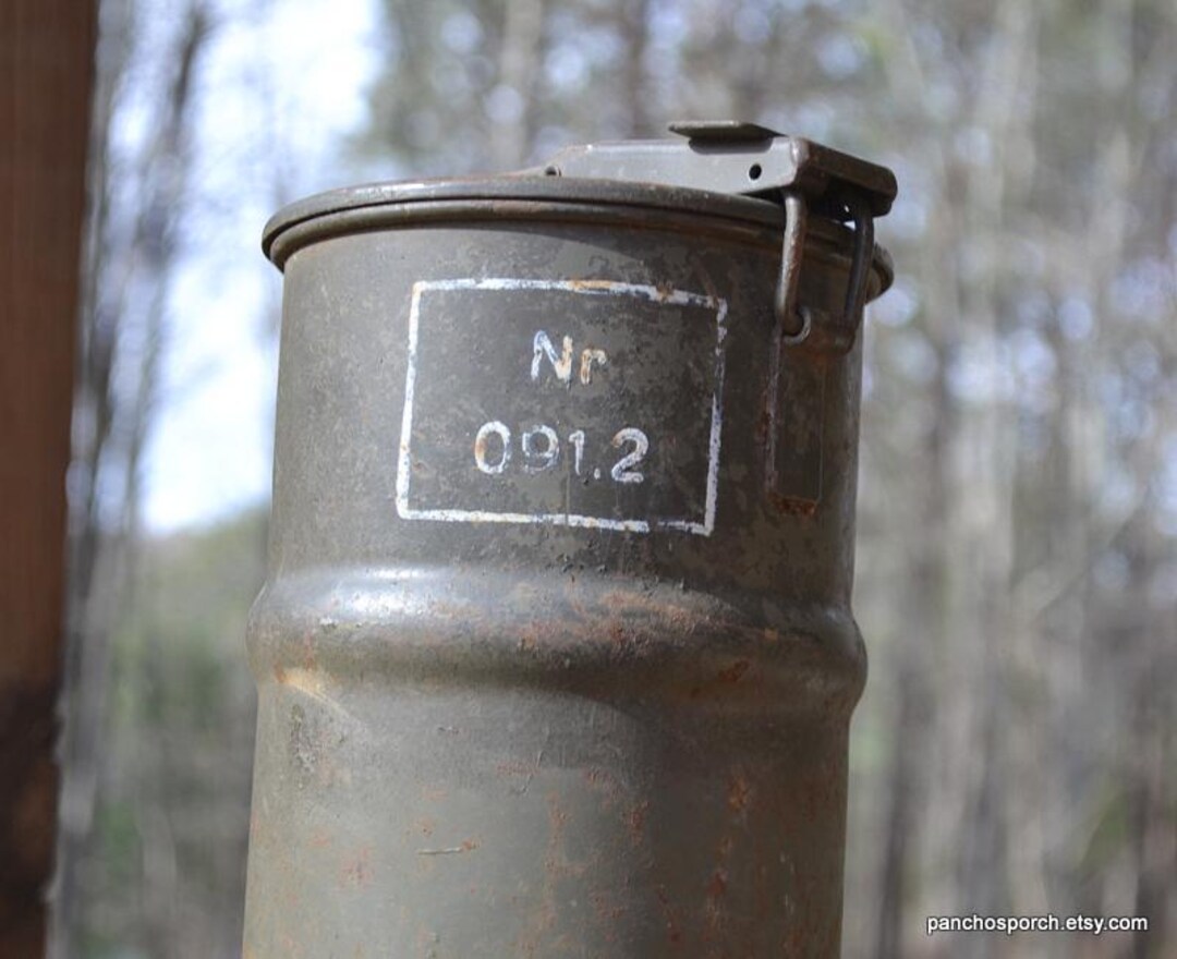 Vintage Metal Military Tube: Army Green Collectible Ammo Canister - Etsy