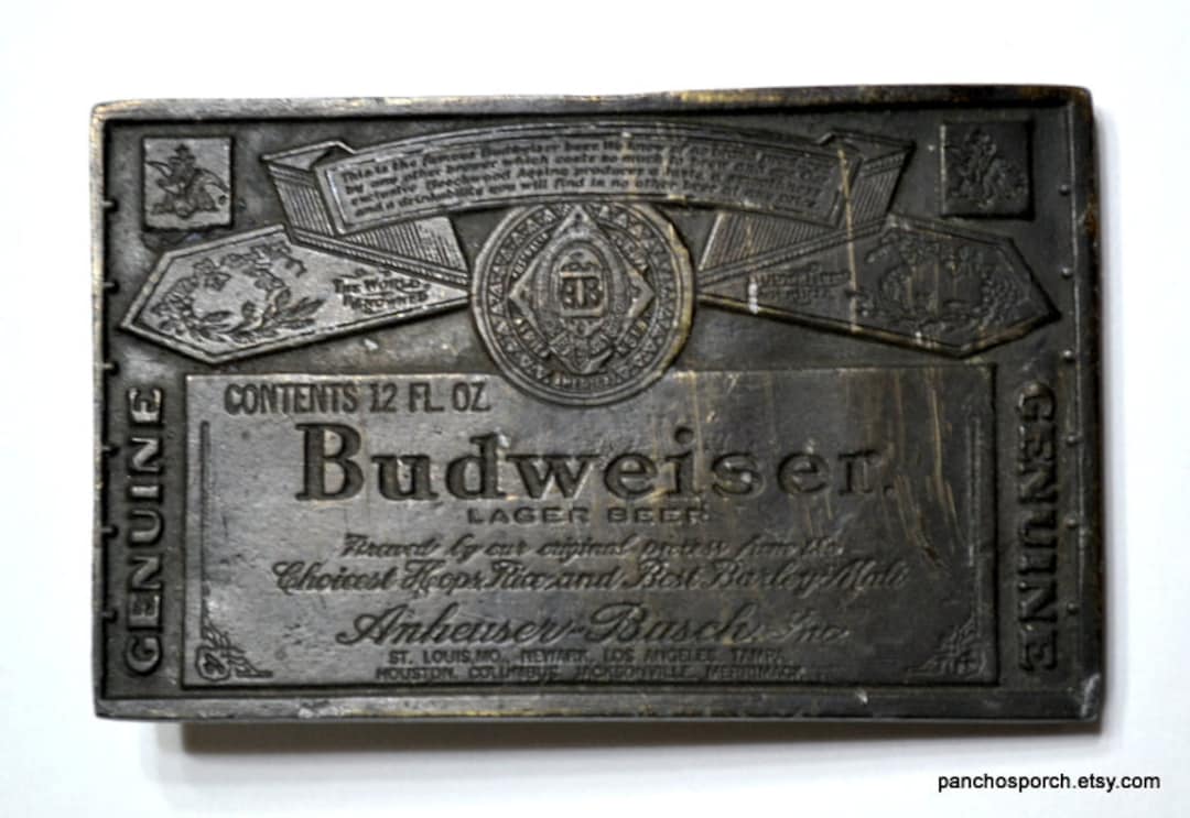 Vintage Budweiser Belt Buckle: Brass Anheuser Busch Advertising - Etsy
