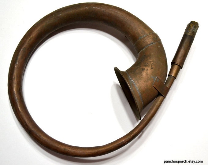 Vintage Brass Automobile Horn Circular Aged Brass Trumpet Car Horn ...
