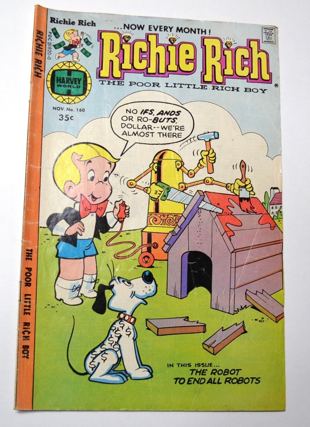 Vintage Richie Rich Comic Book No 160 Harvey Comics November 1977 Poor ...