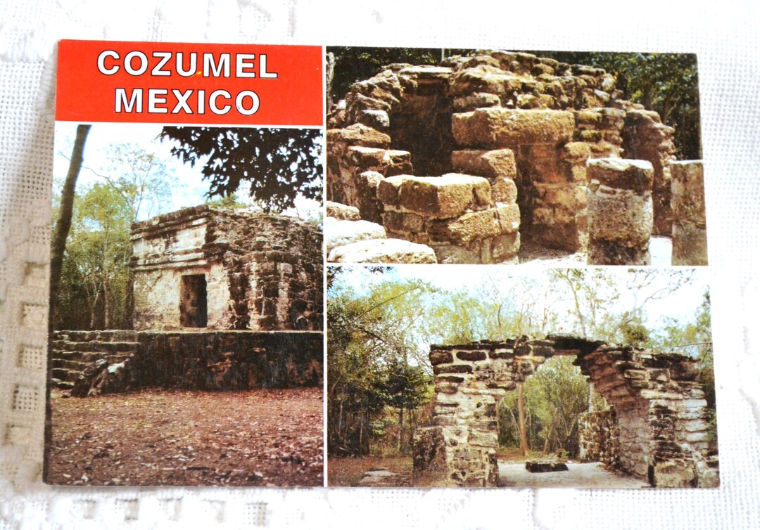 Vintage MEXICO Post Card Cozumel Sites Mayan Indians Postcard ...
