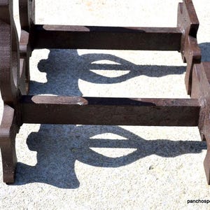 Vintage Cast Iron Fireplace Andirons, Keyhole Style, Rustic Fire Dogs ...