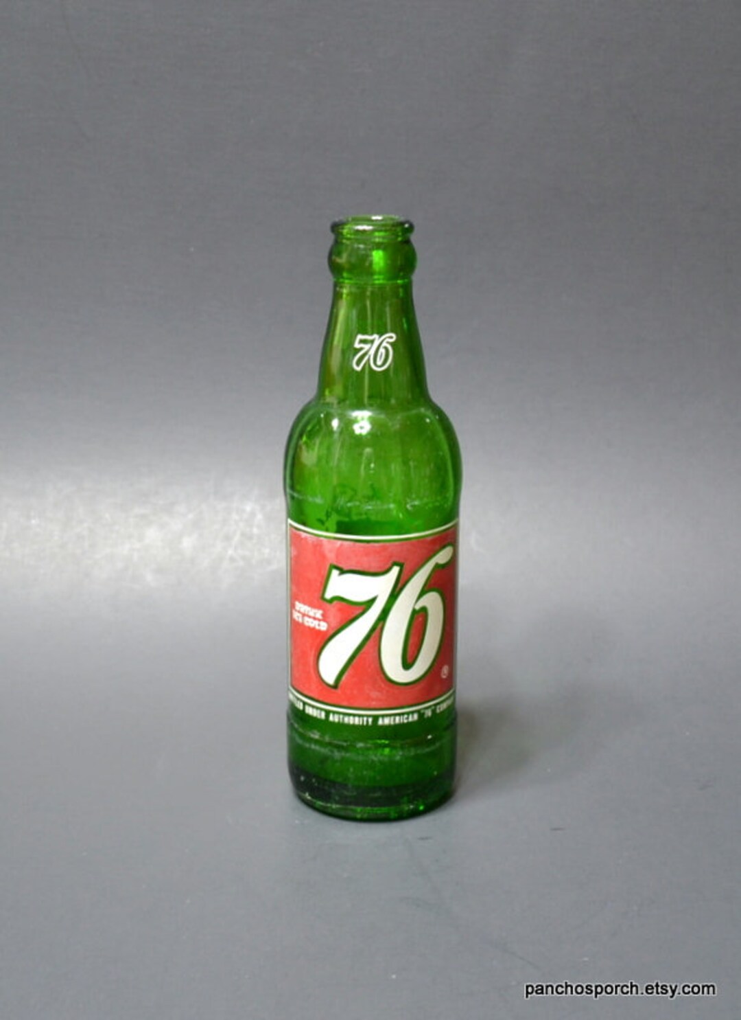Vintage 76 Soda Bottle: 7oz ACL Green Glass, Collectible Advertising - Etsy