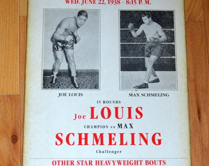 Vintage Joe Louis Max Schmeling Poster Fight Promo Boxing Reproduction ...