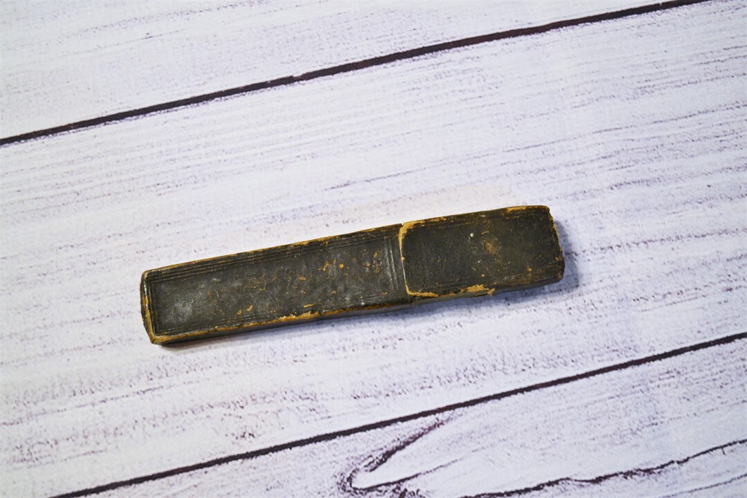 Vintage Black Straight Edge Razor Storage Box Only Collectible Mens ...