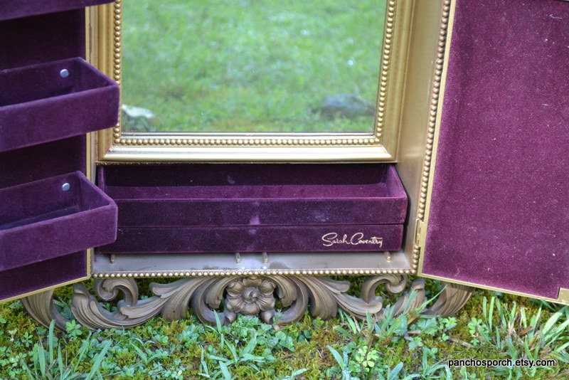 Vintage Sarah Coventry Hanging Jewelry Box Wall Cabinet Syroco | Etsy
