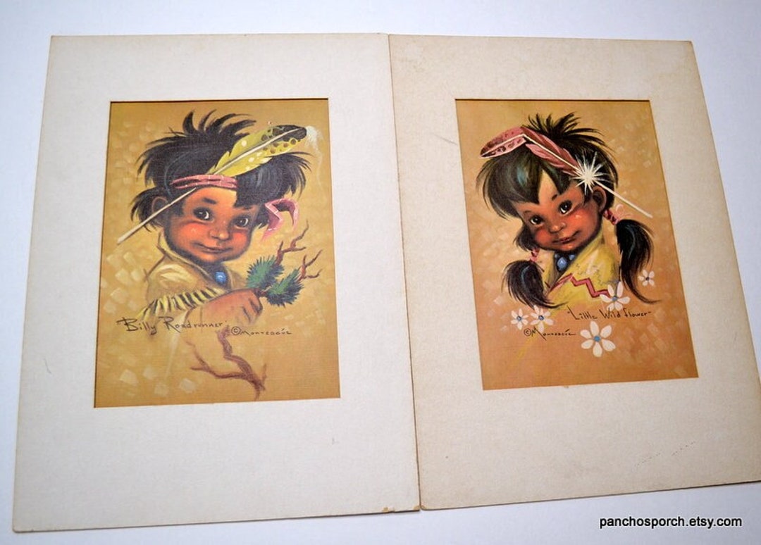Vintage Monteague Native American Children Prints: Roadrunner ...