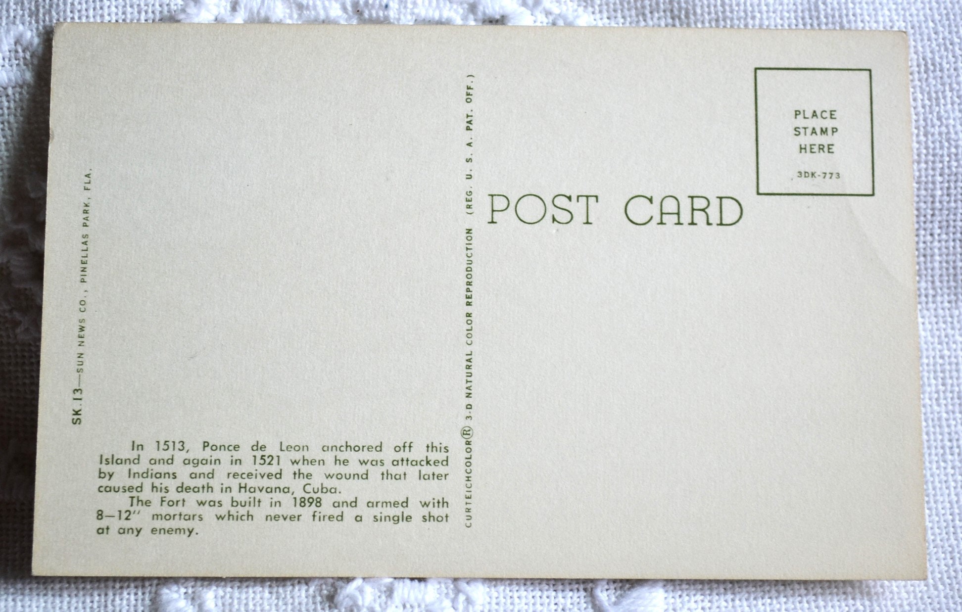 Vintage Florida Postcard: Fort Desoto Park, Mullet Key - Etsy