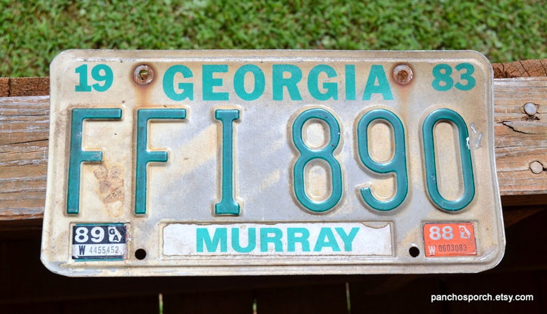 Vintage GEORGIA License Plate 1980s Car Tag FFI890 Man Cave Garage Wall ...