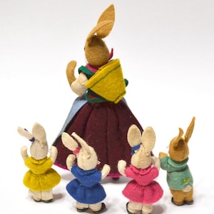 Vintage BAPS Peter Rabbit Family 1950's Childrens Toy Mother Rabbit ...