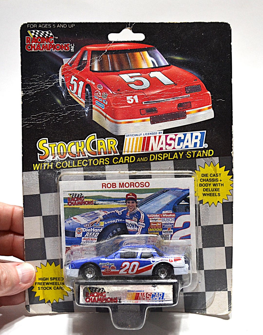 Vintage Rob Moroso #20 Diecast Stock Car: 1990 Racing Champions 1/64 ...