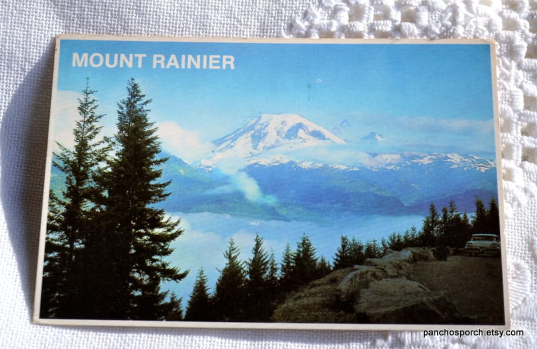 Vintage WASHINGTON Post Card Mount Rainier Stevens Canyon Road ...