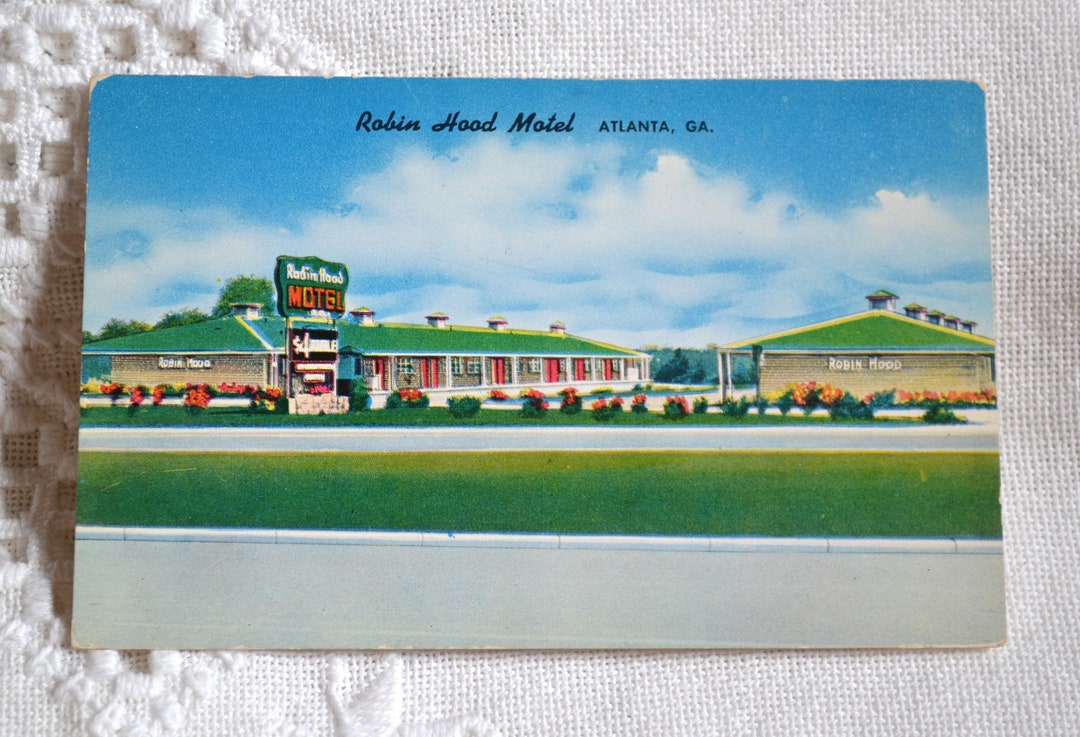 Vintage GEORGIA Postcard Atlanta Robin Hood Motel Americana Post Card ...
