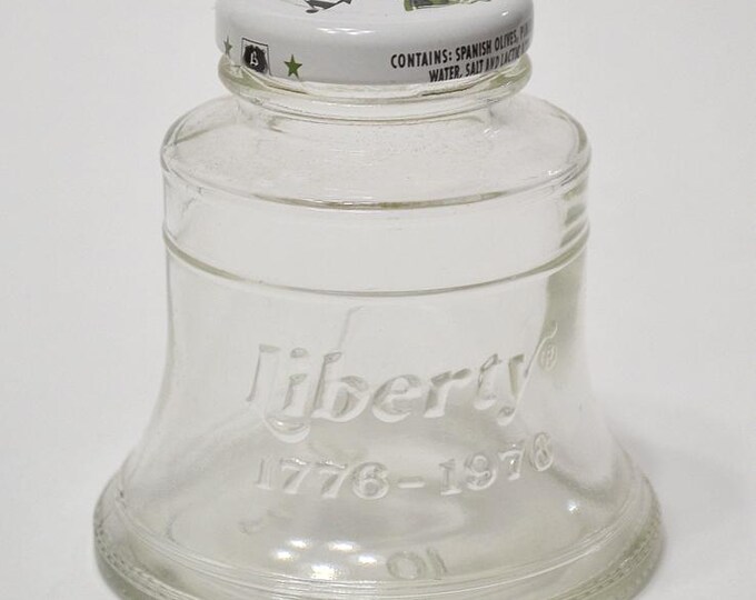 Vintage LIBERTY Olive Jar Bell Shaped Glass Jar With Lid Bicentennial ...