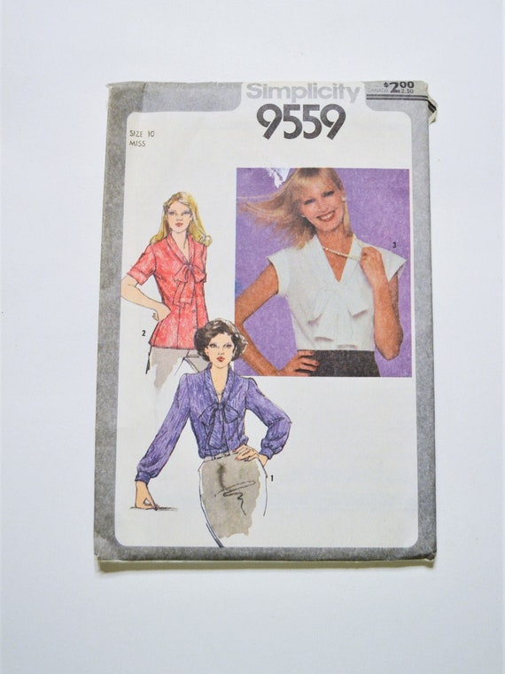Simplicity 9559 Sewing Pattern Misses Blouse Size 10 Vintage - Etsy