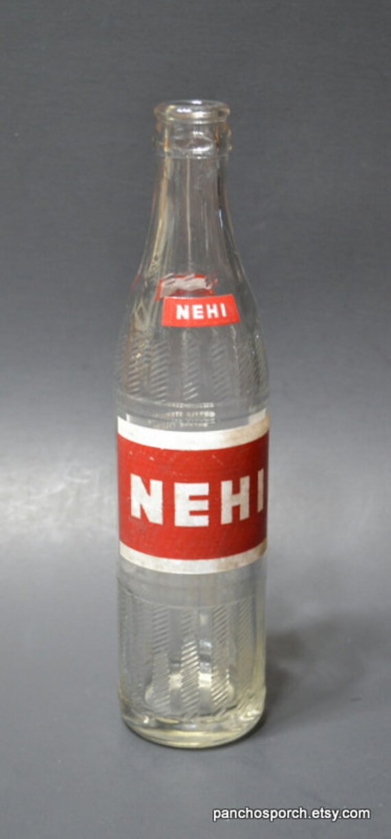 Vintage Nehi Soda Bottle Clear Glass 10 Oz Pop Bottle Red - Etsy