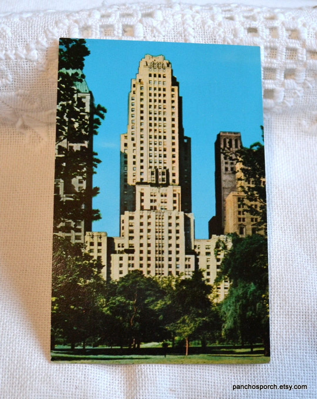 Vintage NEW YORK Postcard Essex House Hotel Central Park 1960s ...
