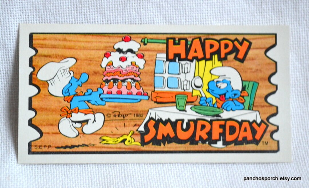 Vintage Smurf Supercards Trading Card Topps Peyo No 31 Happy Smurfday ...
