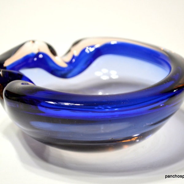 Vintage Blue Ashtray - Etsy