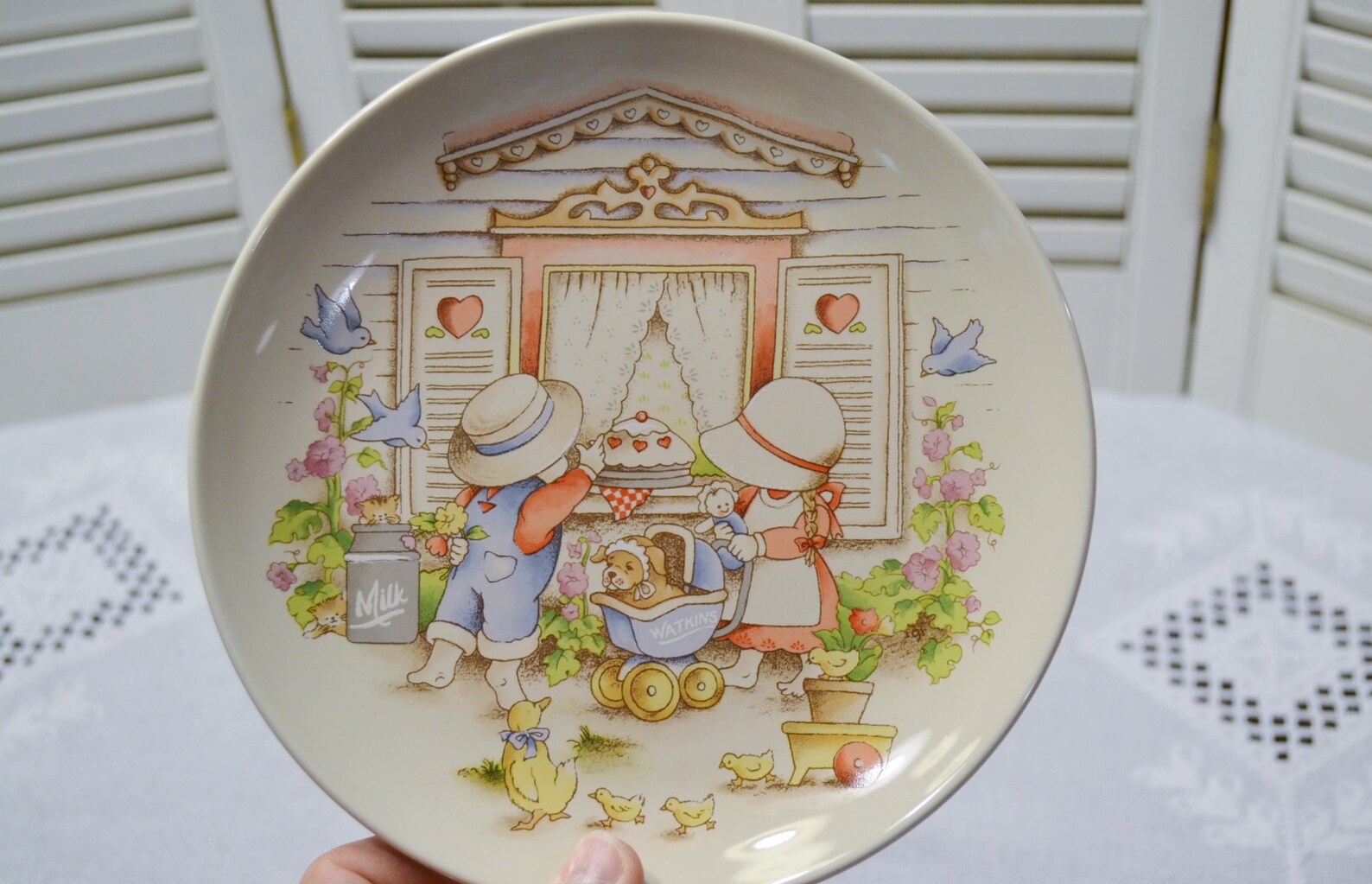 Vintage Country Kids Dessert Plate Plate 5 of 6 Watkins Hearts - Etsy