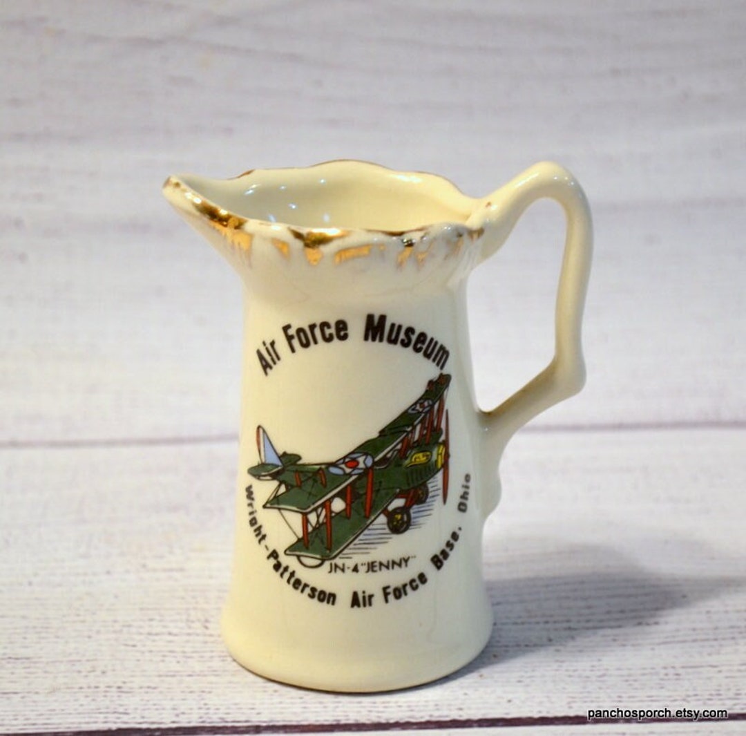 Vintage Air Force Museum Creamer Souvenir Pitcher JN-4 Jenny Airplane ...