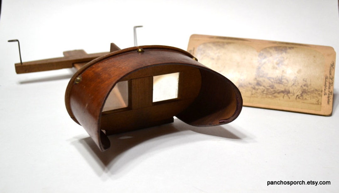 Vintage Wooden Stereoscope and Cards Antique Stereoscope Viewer Simple ...