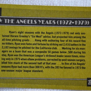 Nolan Ryan 3 Topps Baseball Card 5000 Record Angels 1990 MLB ...