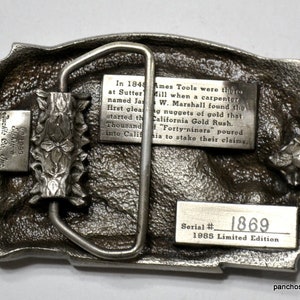 Vintage AMES TOOLS Belt Buckle 1985 Gold Rush 1849 Miners Americana ...