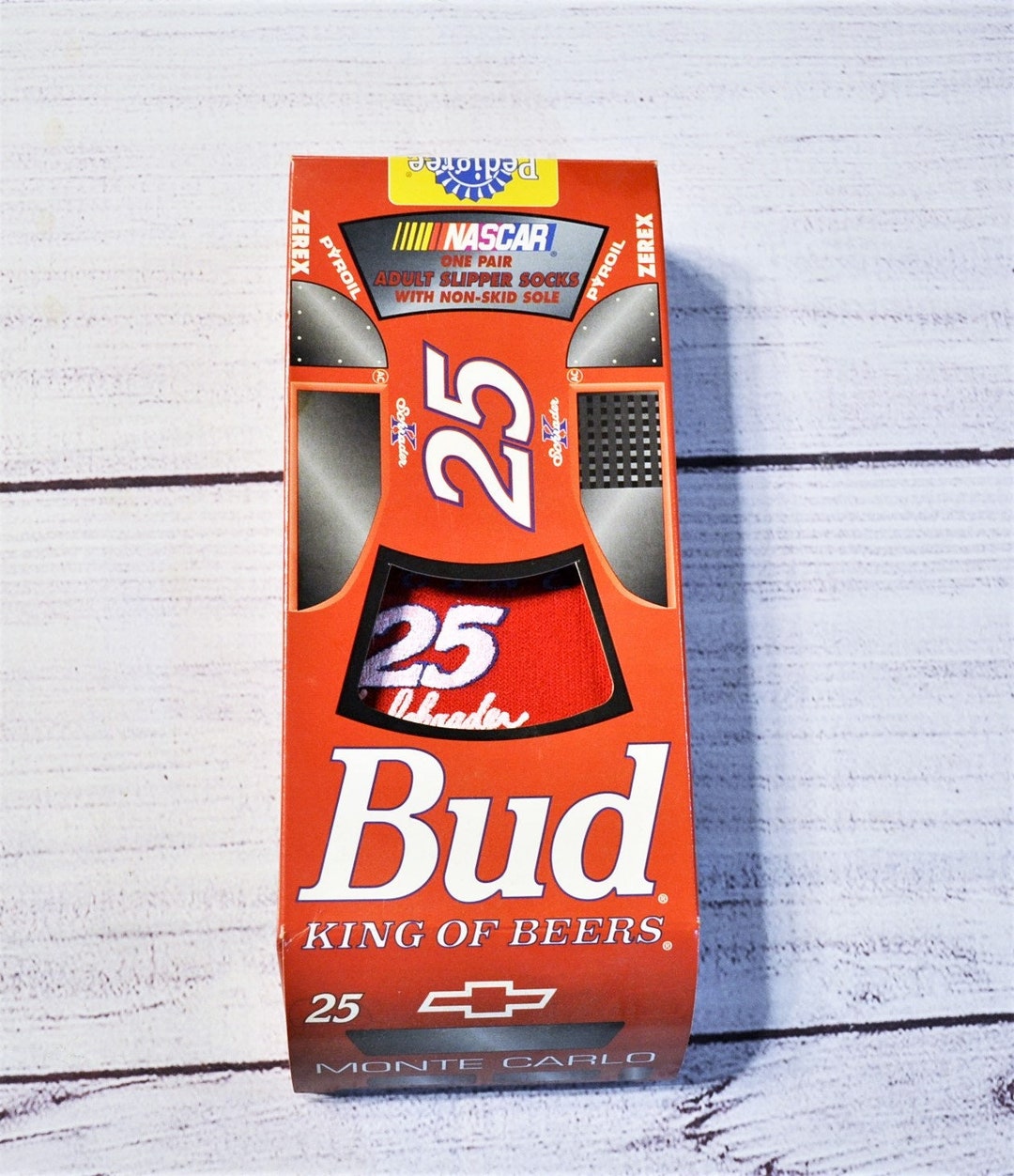 Vintage Ken Schrader Adult Slipper Socks 1995 No 25 Budweiser NASCAR ...